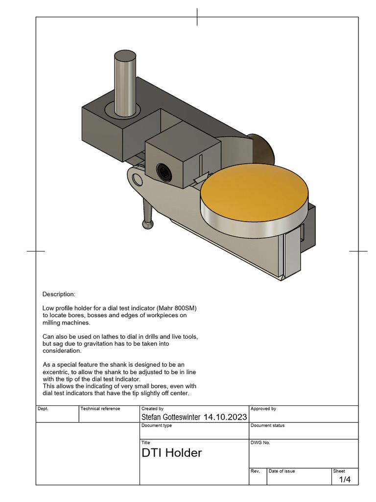 Lowprofile DTI Holder | PDF | Manufactured Goods | Mechanical Engineering