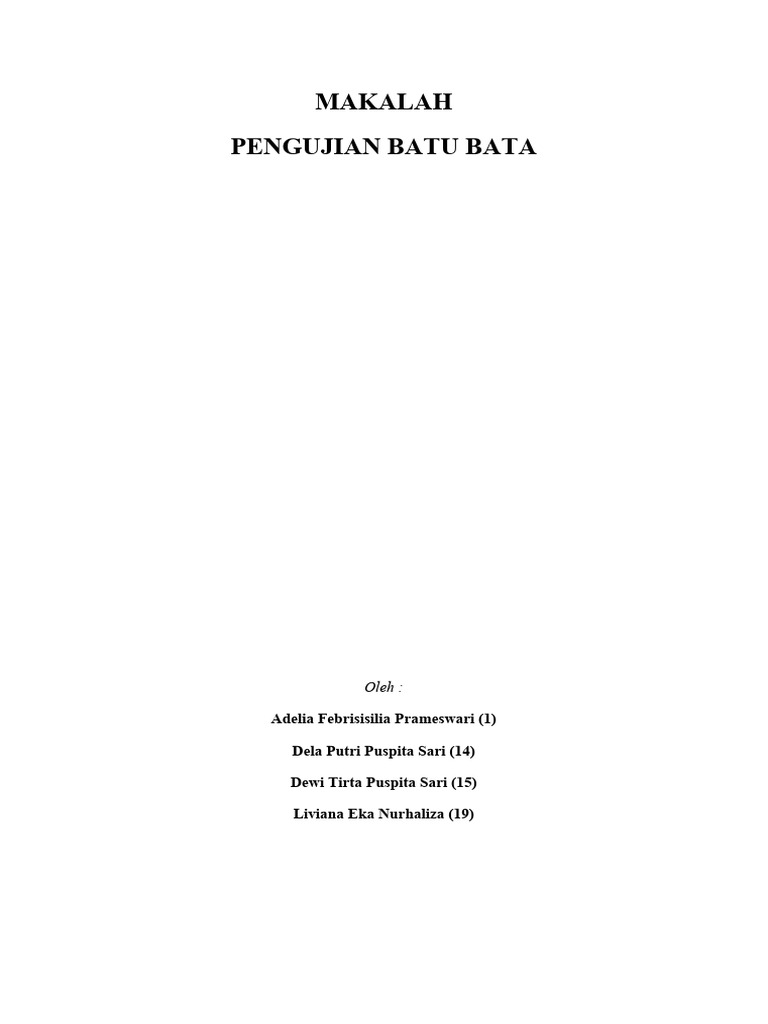 Laporan Batu Bata | PDF