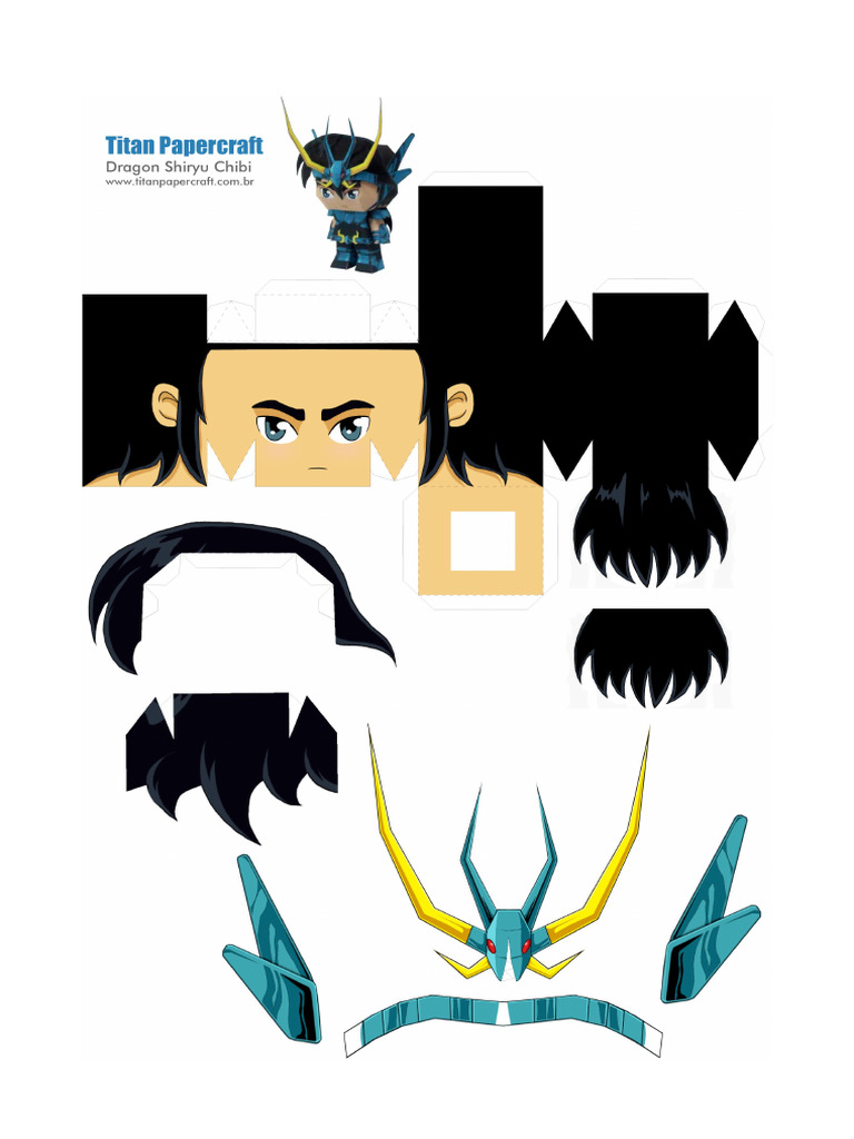 Dragon Shiryu Chibi Papercraft - by TitanPapercraft | PDF