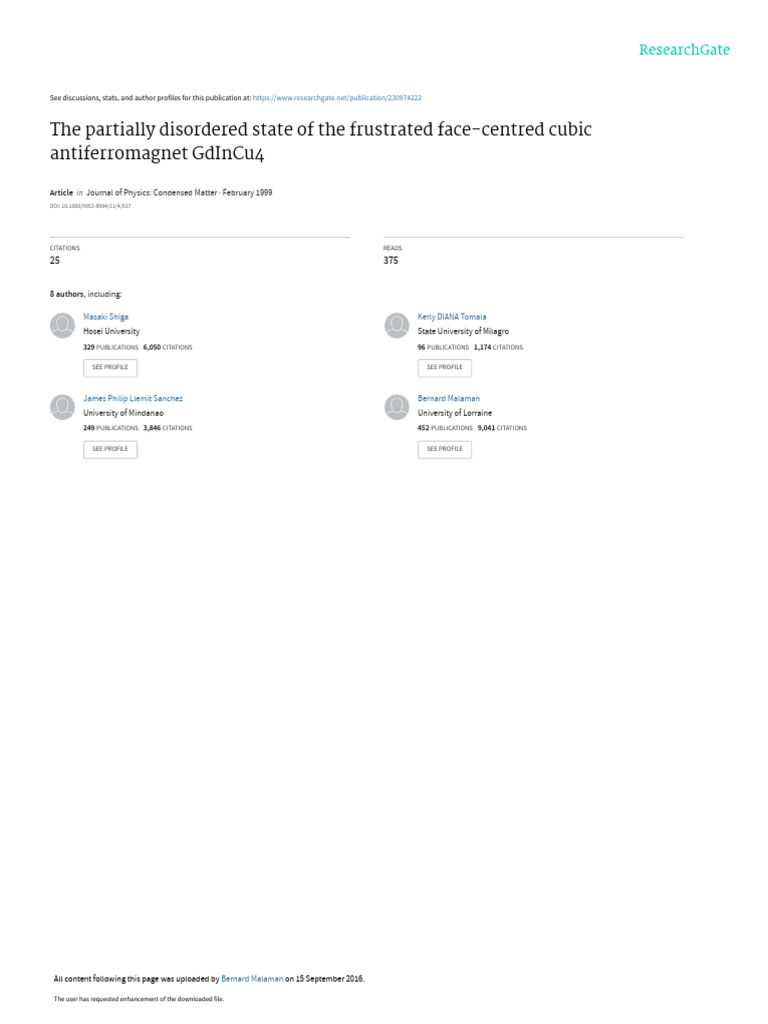 The Partially Disordered State of The Frustrated F | PDF