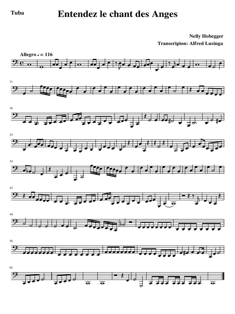 Entendez Le Chant Des Anges TUBA | PDF