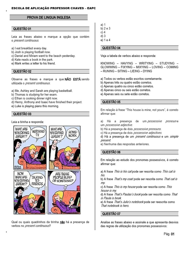 SIM. 7° ANO (Possessive Pron, Present Continuous) | PDF | Tecnologia de ... SIM. 7° ANO (Possessive Pron, Present Continuous) | PDF | Tecnologia de ...