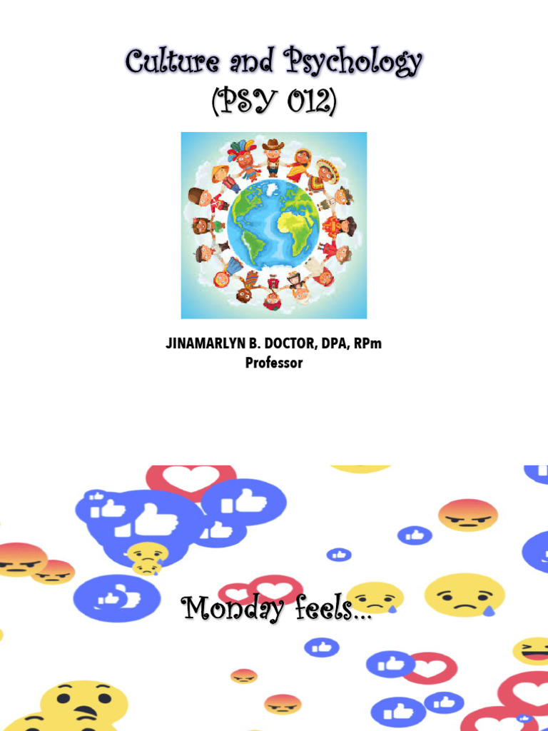 Culture and Psychology Lecture 1 | PDF | Psychology | Society