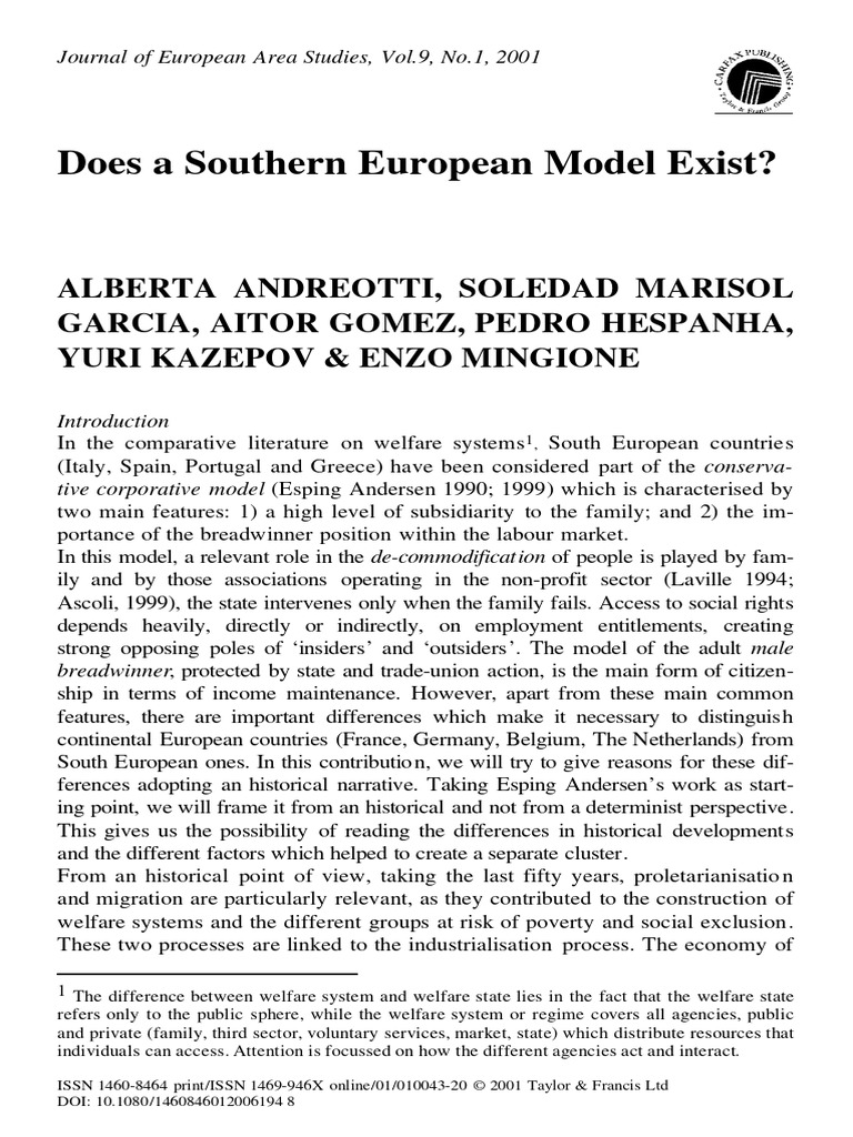 Southern European Welfare Model | PDF | Politics
