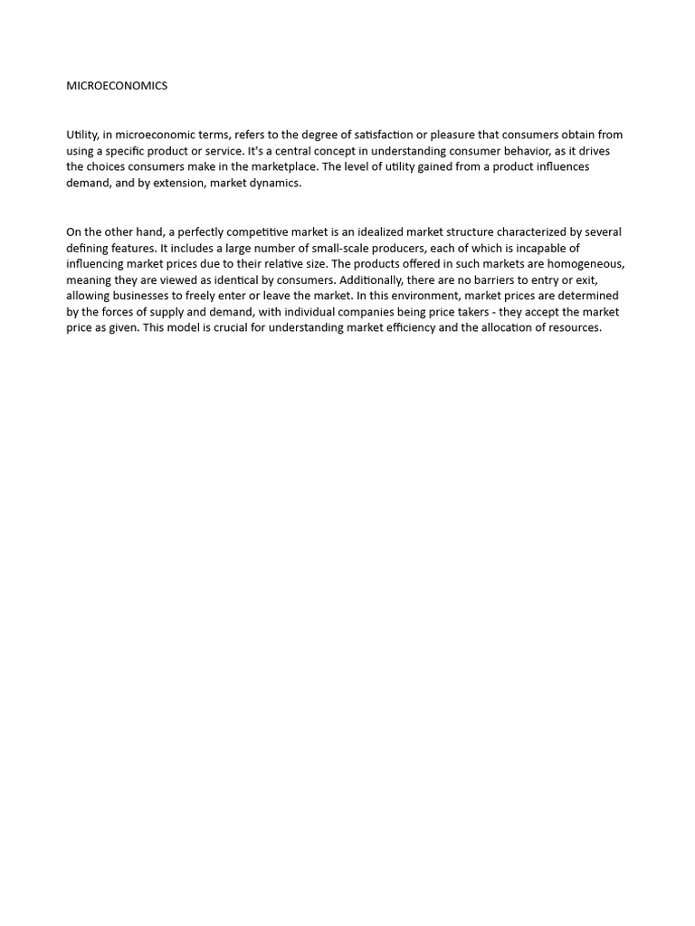 Microeconomics Notes | PDF