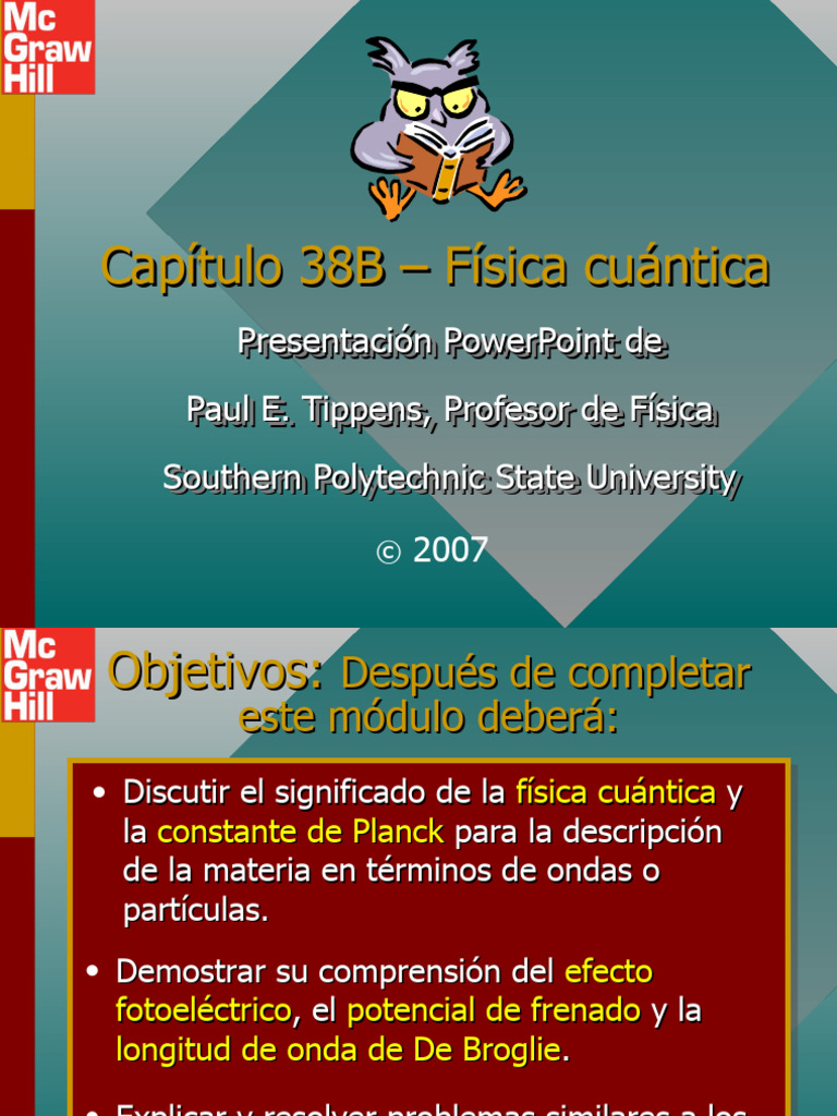 Tippens Fisica 7e Diapositivas 38b | PDF | Electronvoltio | Fotón