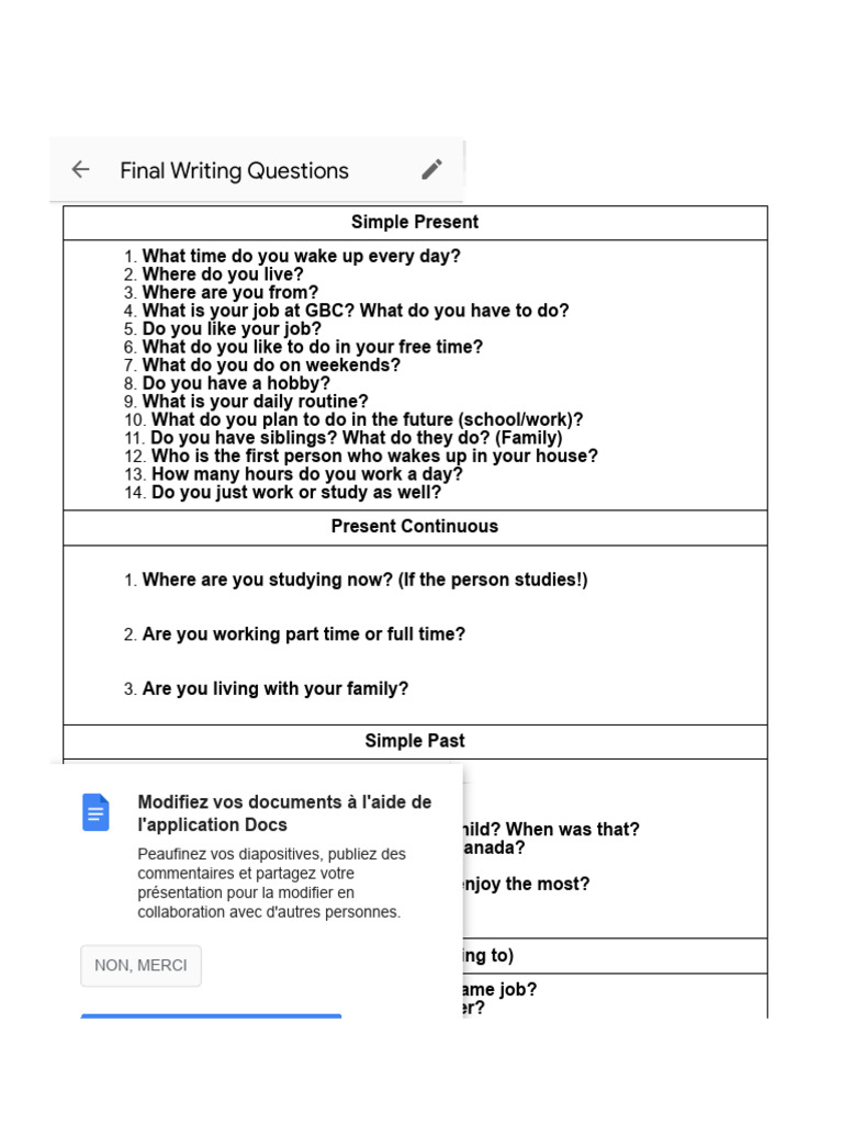 Final Writing Questions | PDF | Language Arts & Discipline | Self ...