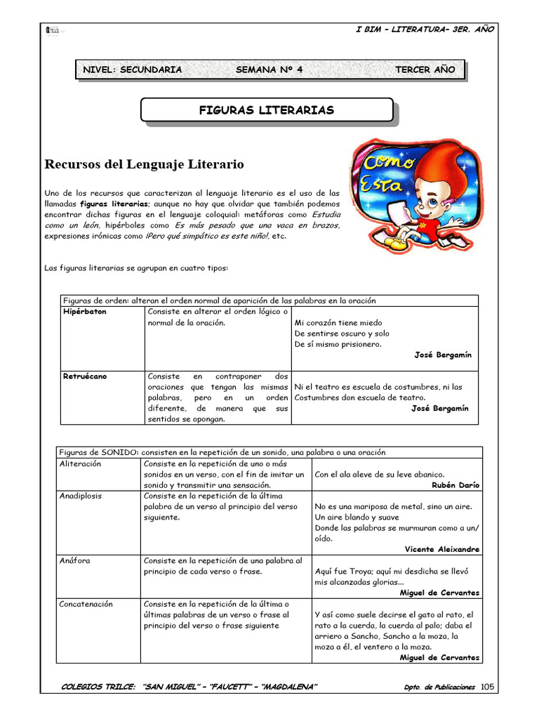 Guia - 2 LIT - FIGURAS LITERARIAS | PDF | Recursos poéticos