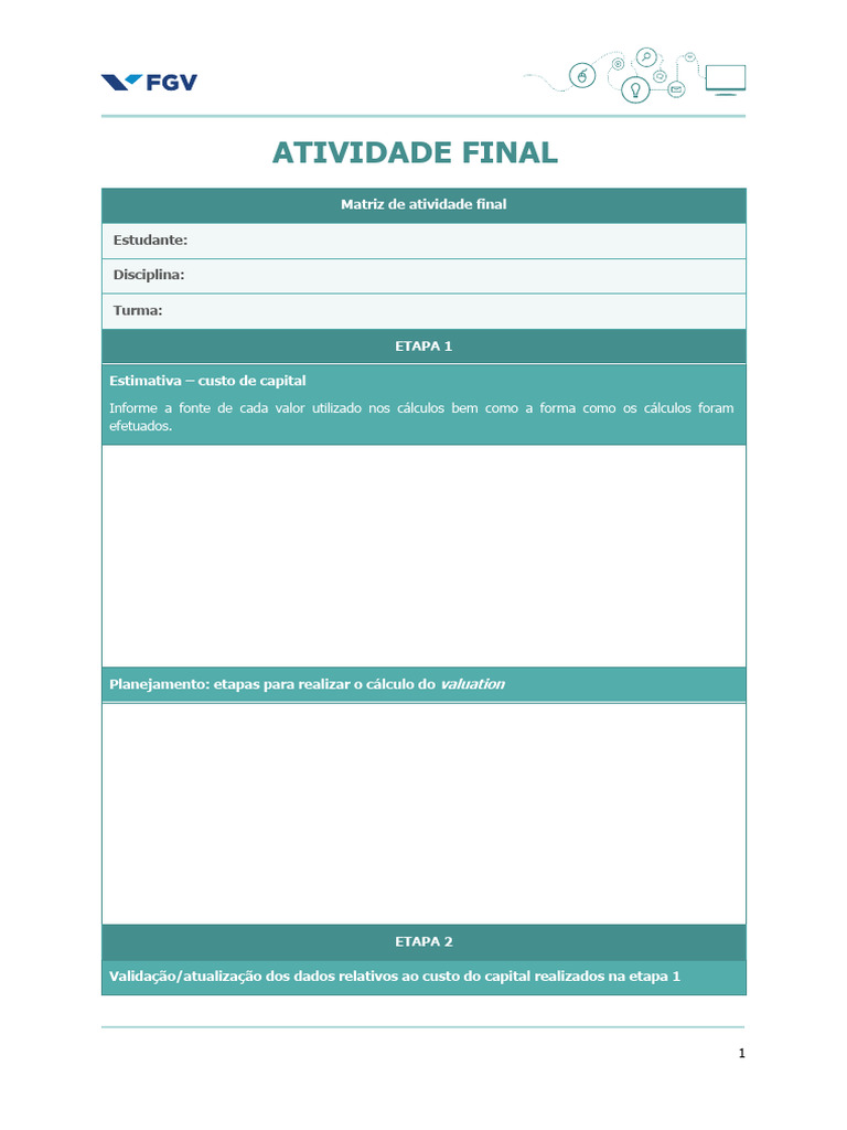 Matriz Atividade Final Valuation | PDF