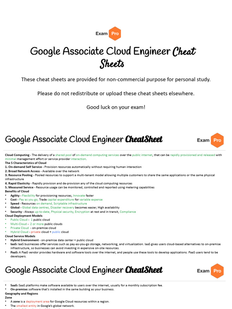 GCP ACE CheatSheets | PDF | Cloud Computing | Software As A Service