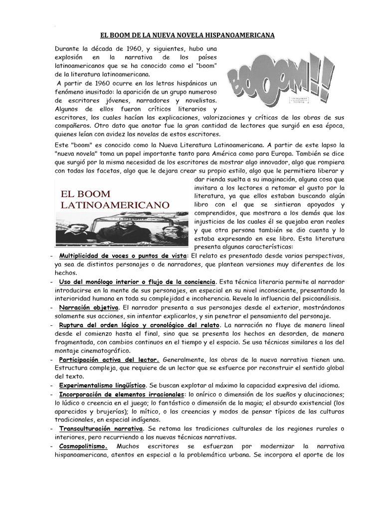 El Boom de La Nueva Novela Latinoamericana | PDF El Boom de La Nueva Novela Latinoamericana | PDF