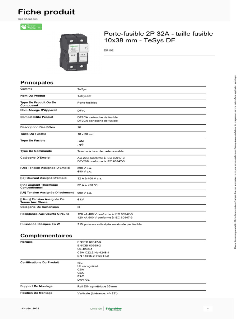 Schneider Electric - TeSys-DF-LS1-GK1 - DF102 | PDF