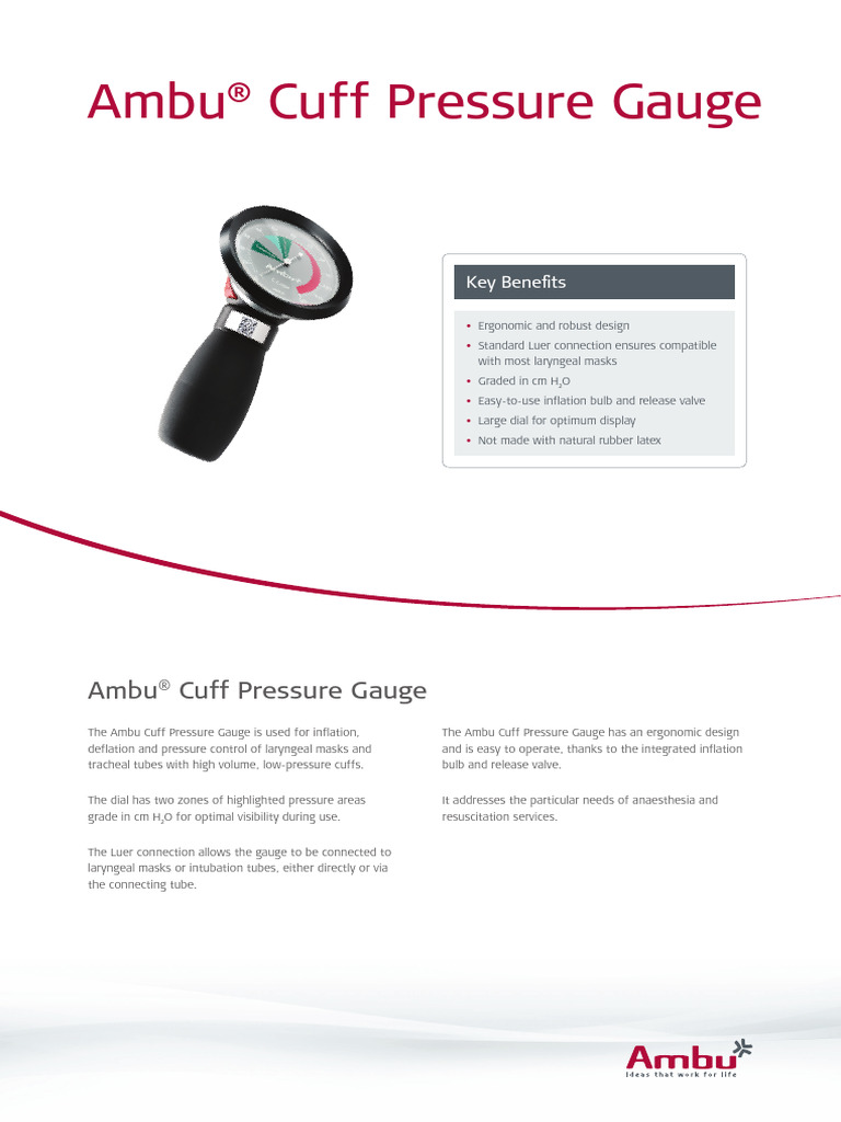 IE - Cuff+Pressure+Gauge+Datasheet - V05 - 1809 2 | PDF