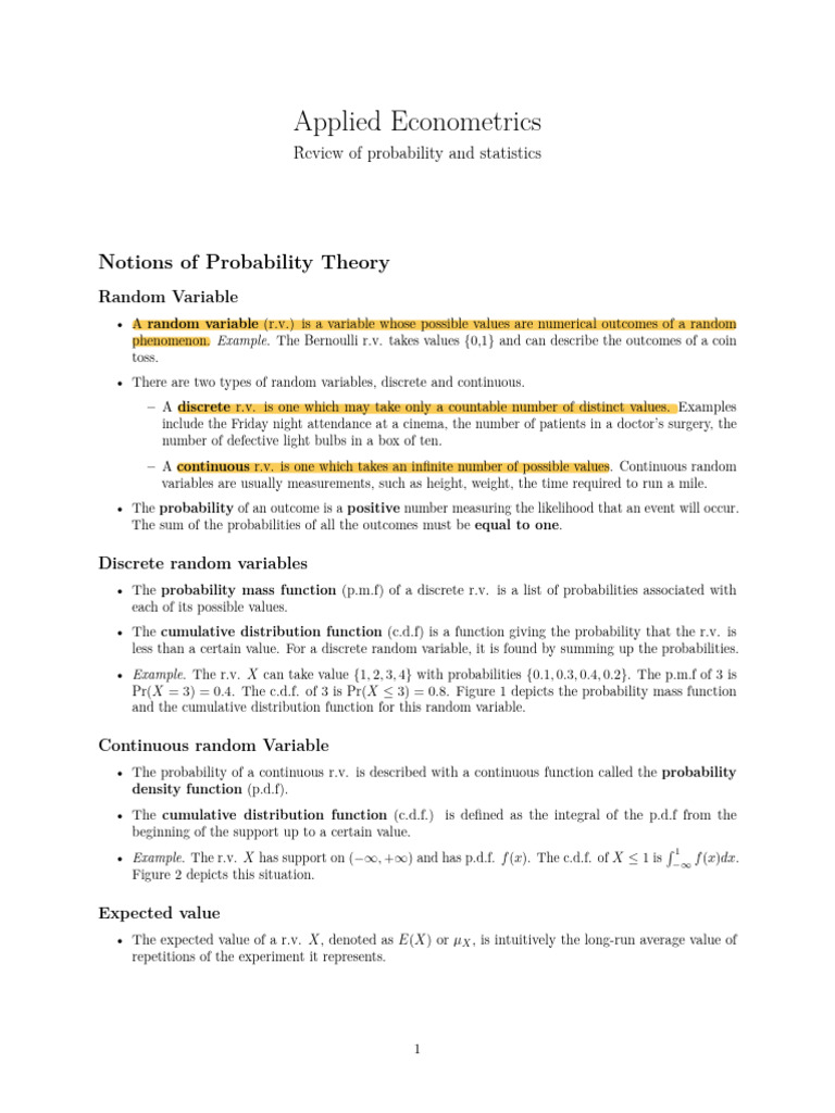 Probability & Stats Notes | PDF | Probability Distribution ...