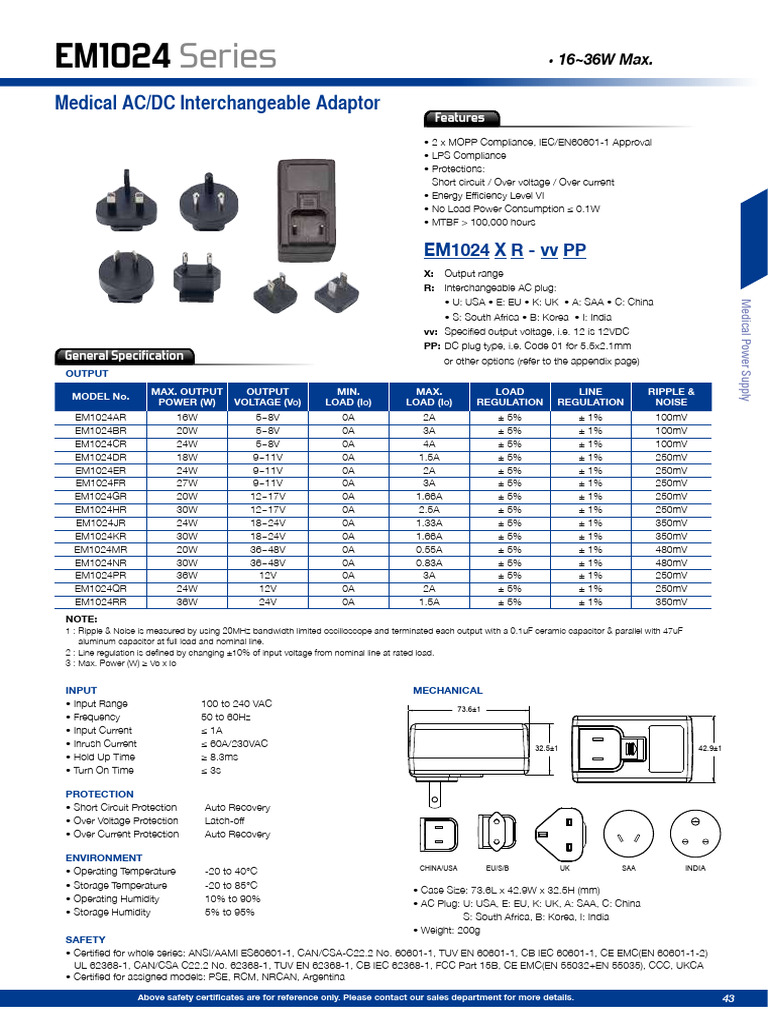 EM1024 Interchangeable - Compressed | PDF | Power Supply | Physical ...