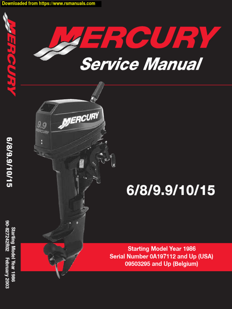 Mercury Outboard Engine Service Manual | PDF | Computers