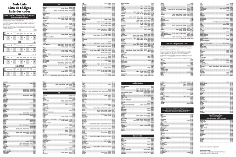 RCA RCR3273E Code List | PDF | Technology & Engineering