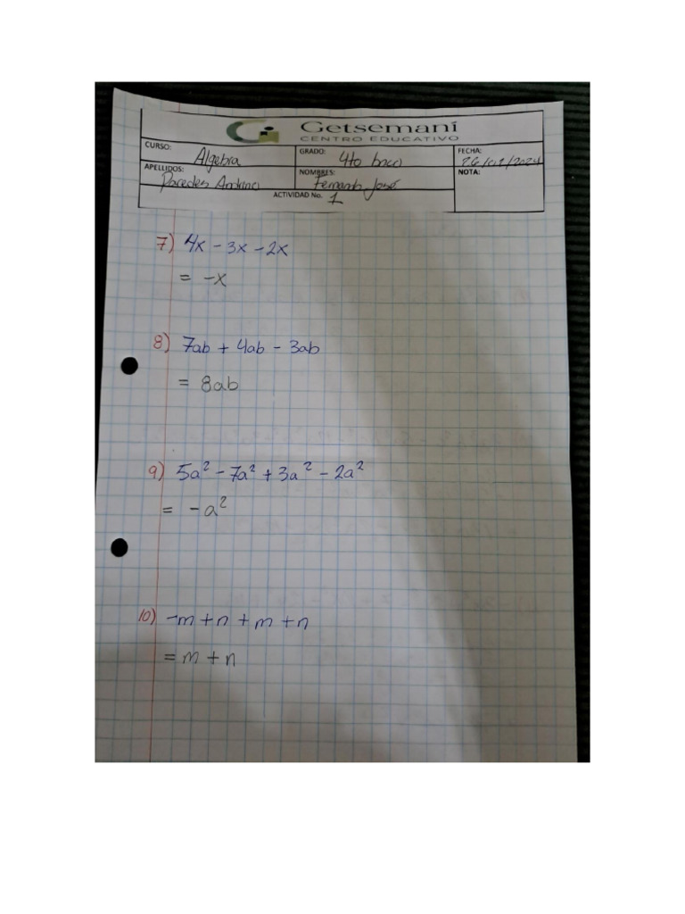 Actividad 1 Algebra | PDF
