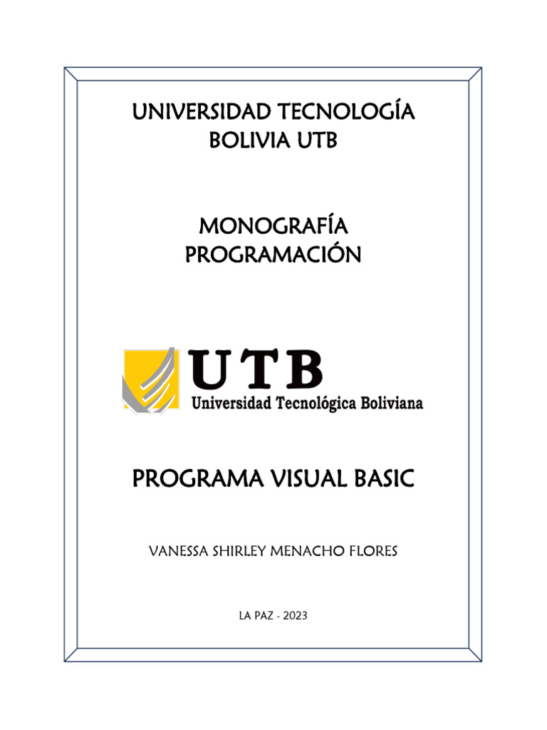 Informe de Visual Basic | PDF