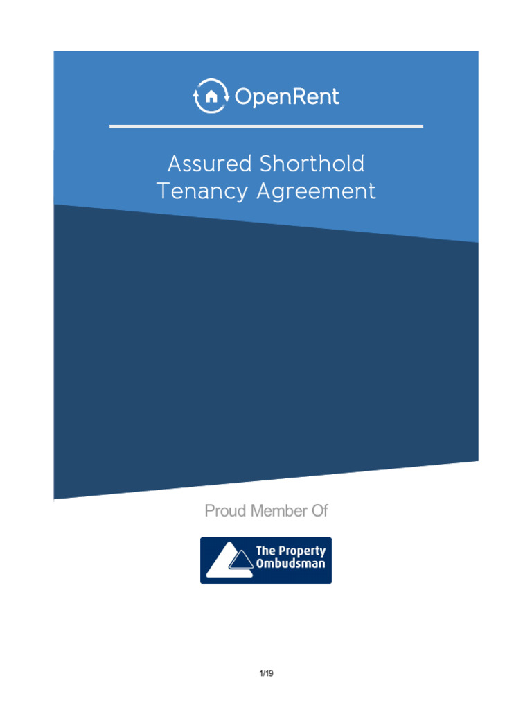 Tenancy Agreement Pdf Leasehold Estate Landlord