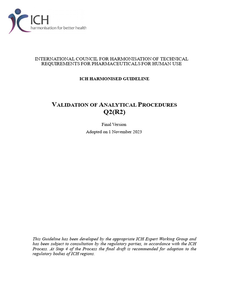 ICH Q2 (R2) Guideline 2023 1130 | PDF | Regression Analysis | Accuracy ...