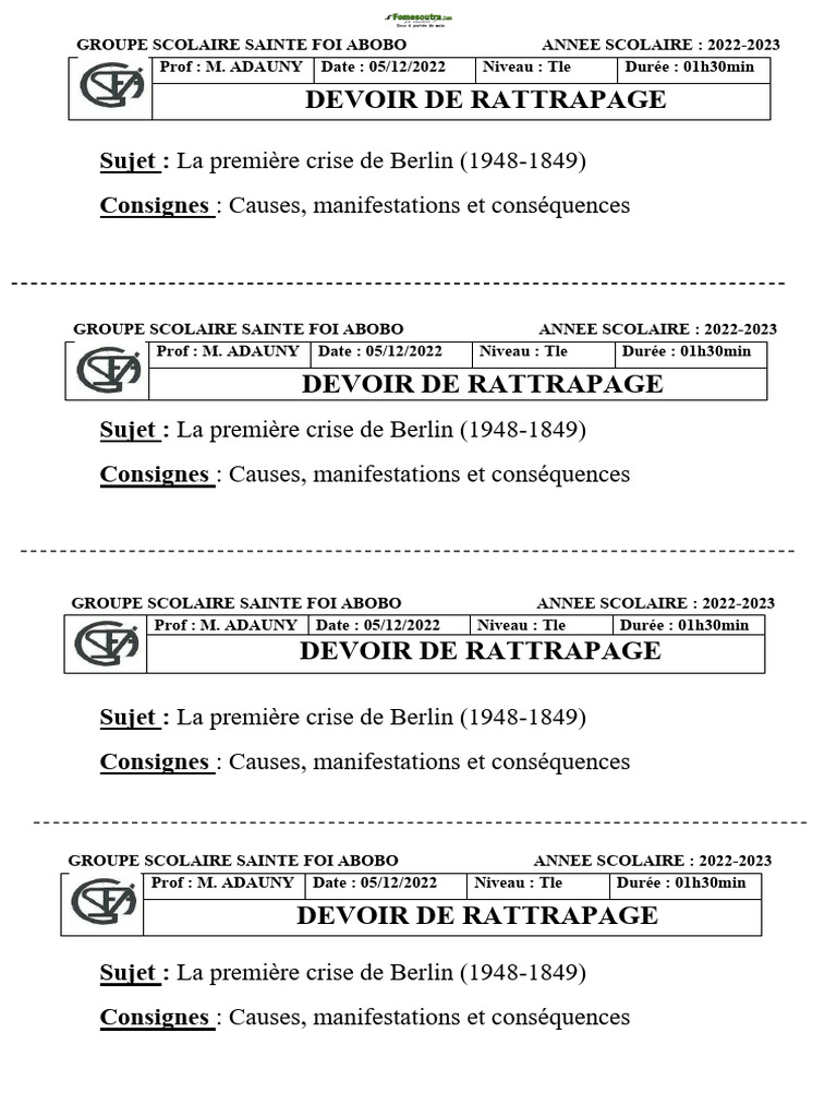 Devoir HG TD | PDF