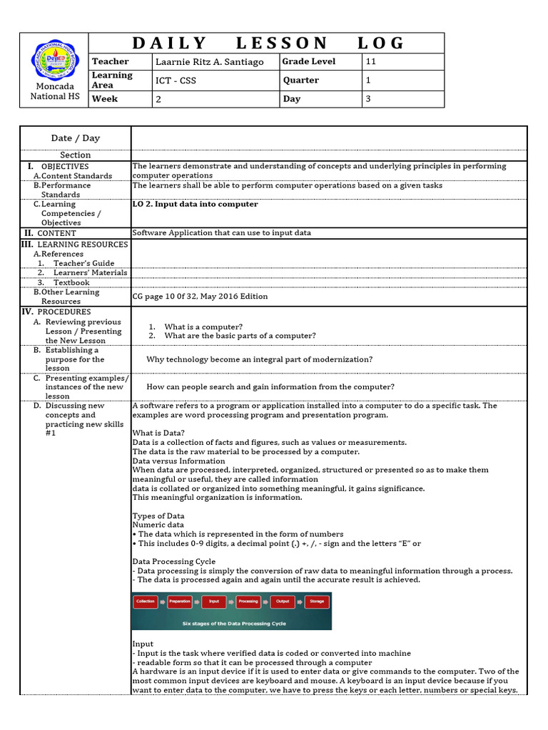 11 CSS Week 2 Day 3 | PDF | Computer Data Storage | Input/Output
