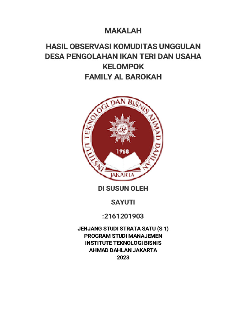 Laporan Akhir Hasil Daro Observasi | PDF