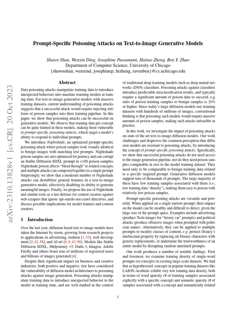 Prompt-Specific Poisoning Attacks On Text-to-Image Generative Models ...