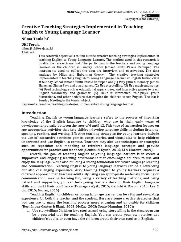 Creative Teaching Strategies Implemented in Teachi | PDF | Learning ...