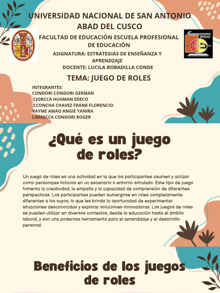 Beneficios del Juego de Roles | PDF | Aprendizaje | Las emociones