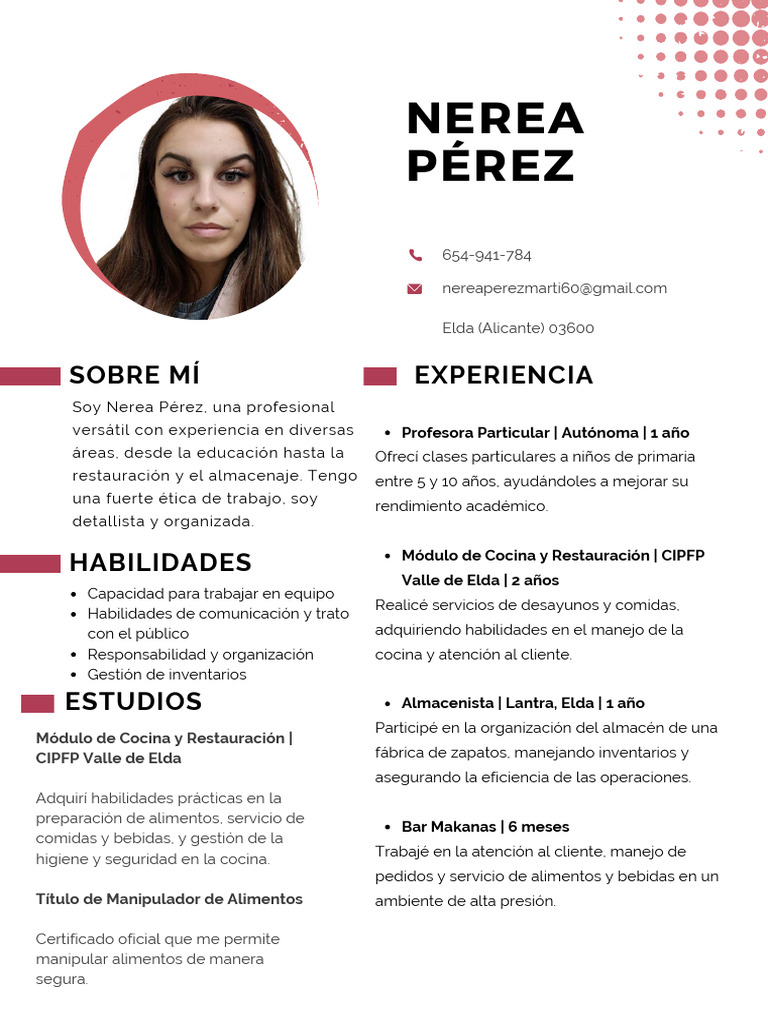 Currículum Vitae Nerea | PDF