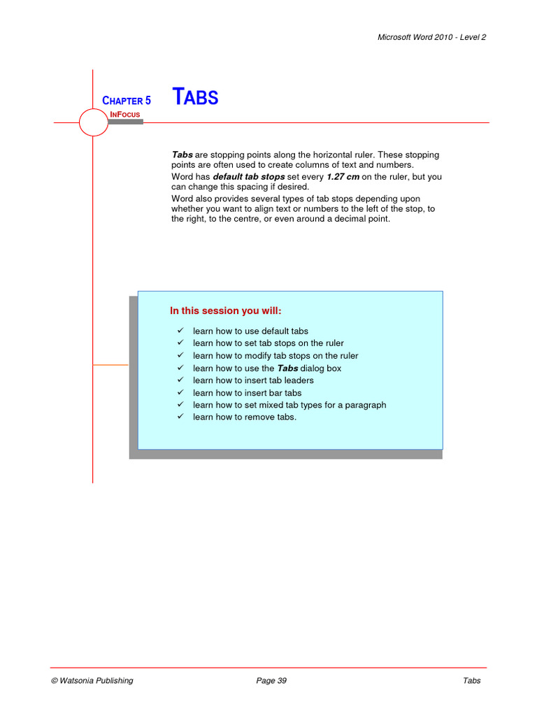Word Tabs Stop Activity | PDF | Microsoft Word | Software