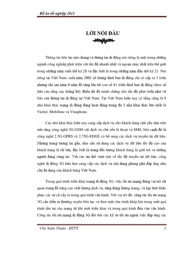 (123doc) Do An Ky Thuat Vien Thong Toi Uu Chi So Kpi Mang Vo Tuyen 3g Umts | PDF