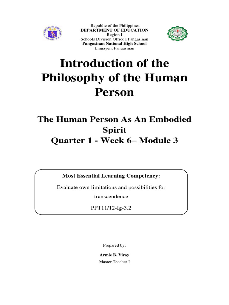 Module 3 Week 6 Philosophy | PDF | Soul | Transcendence (Philosophy) Module 3 Week 6 Philosophy | PDF | Soul | Transcendence (Philosophy)