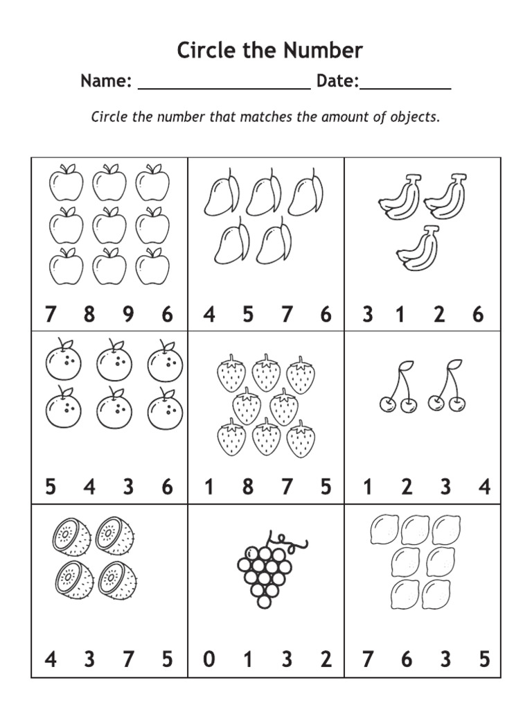 Circle The Number Outlined | PDF
