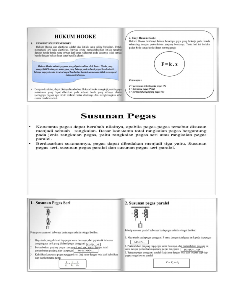Materi Hukum Hooke Dan Susunan Pegas | PDF