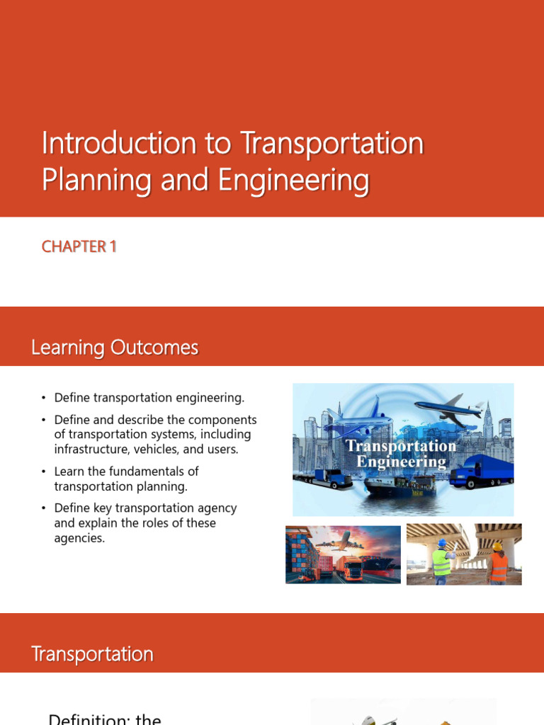 Chapter 1 Introduction To Transportation Planning and Engineering | PDF ...