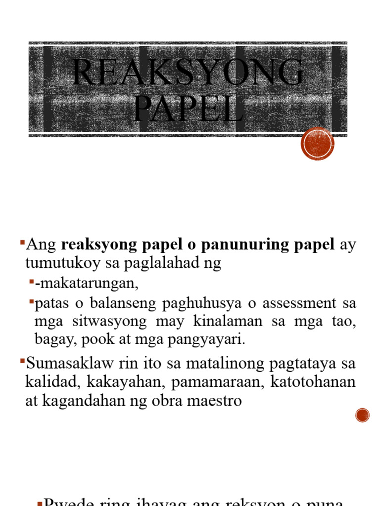 Reaksyong Papel | PDF
