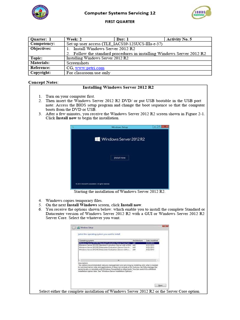 Tle-12 q1 Las Css Wk2day1 | PDF | Microsoft Windows | Booting