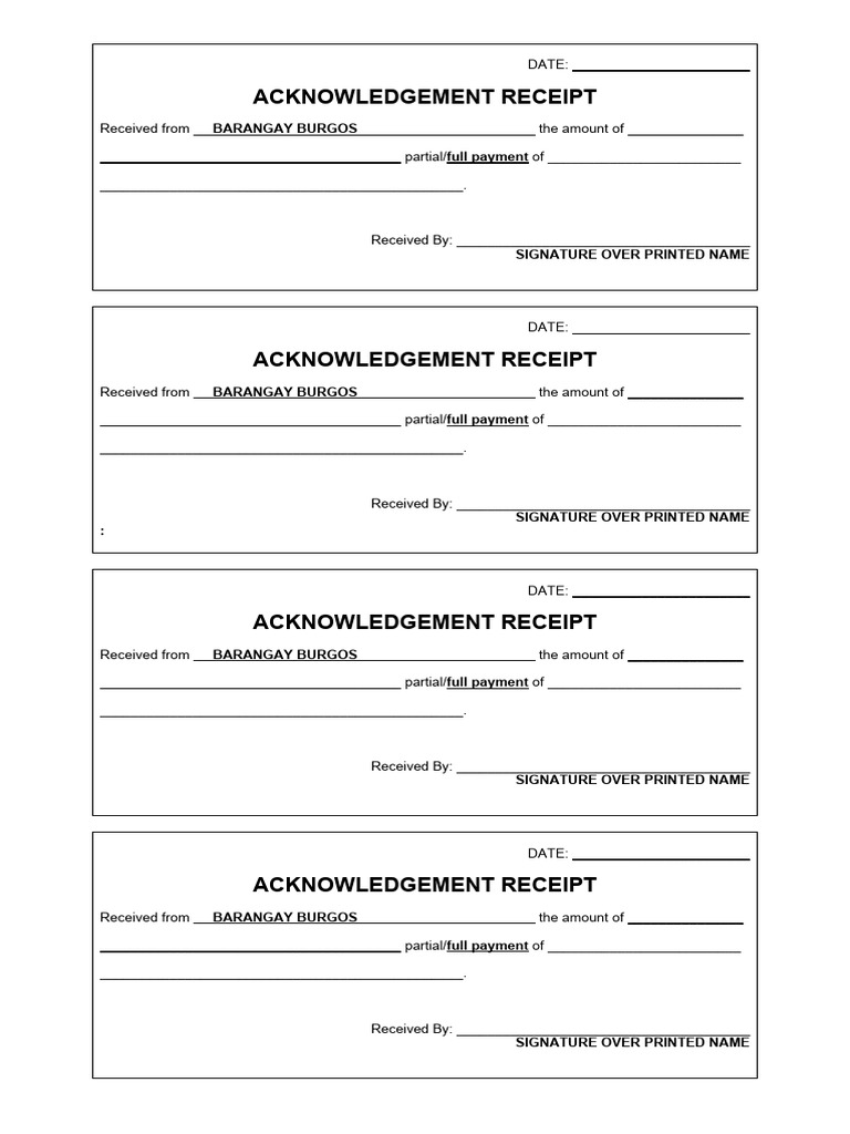 Acknowledgement Receipt | PDF