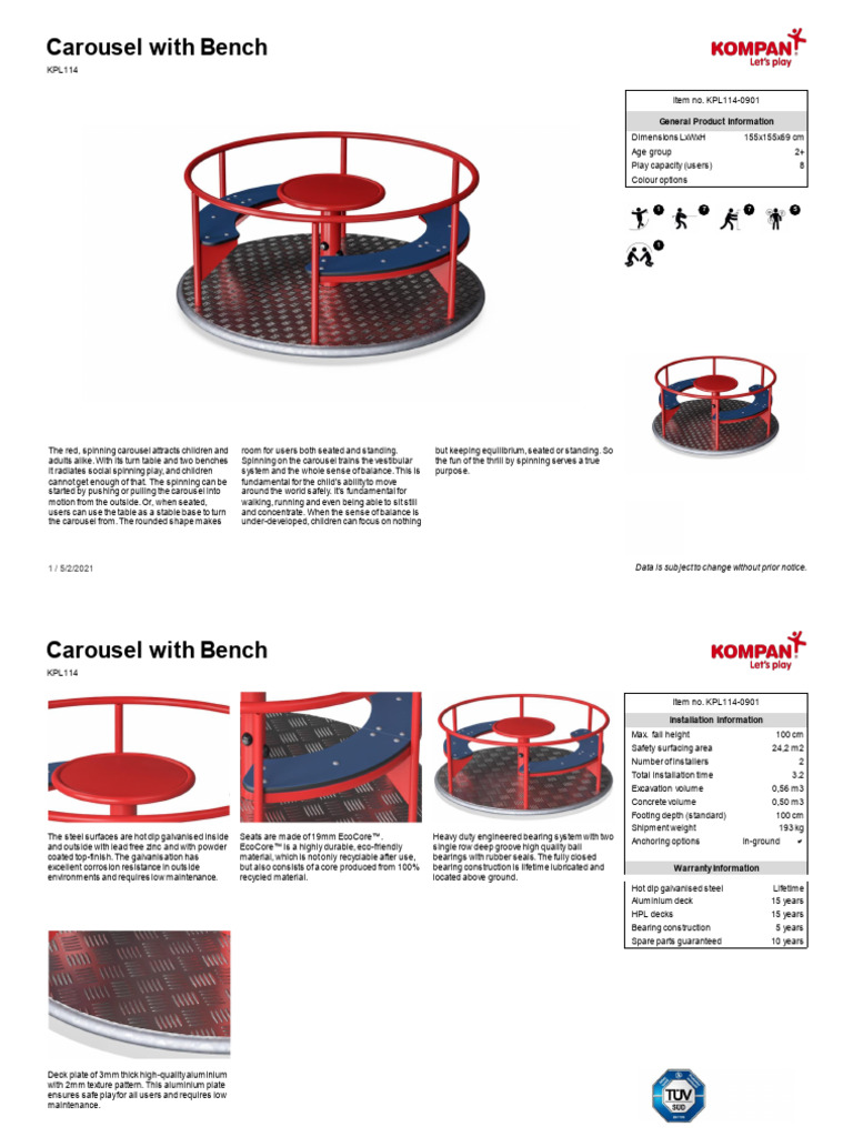 KPL114 - Kompan Carousel | PDF | Metals | Physical Sciences