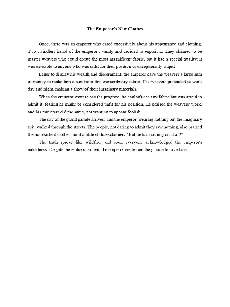 The Emperor's New Clothes | PDF