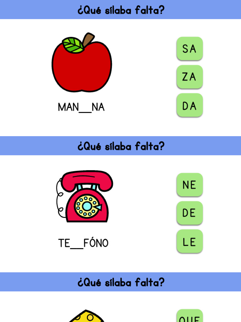 Que Silaba Falta | PDF