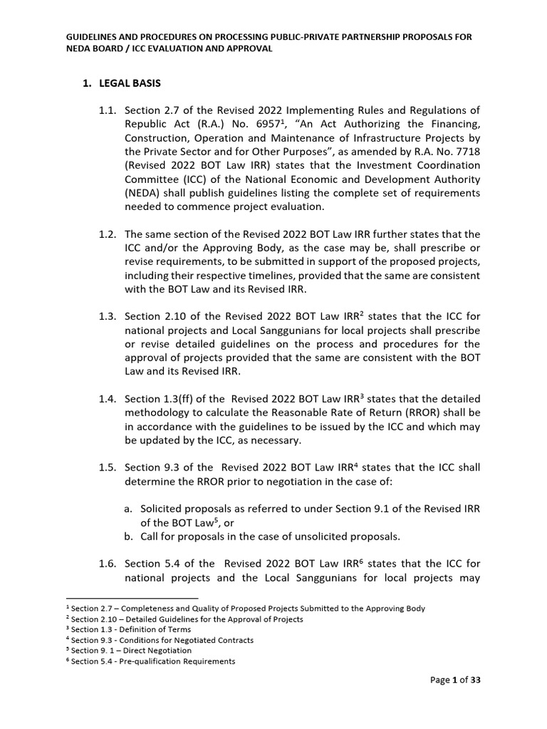 Guidelines and Procedures On Processing PPP Proposals For NEDA Board ...