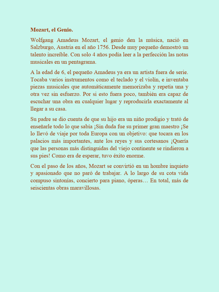 Mozart El Genio | PDF