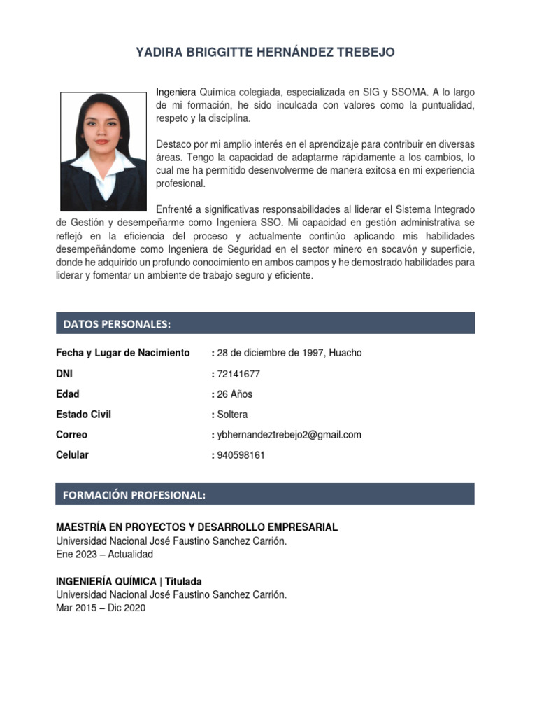 CV Yadira Hernandez Trebejo 2024 | PDF | Negocios