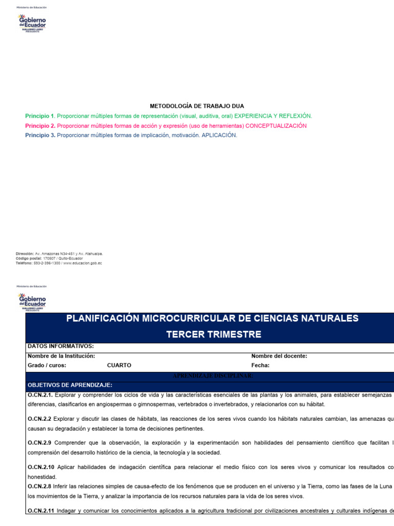 CCNN - 3er - Trimestre 4to Grado | PDF