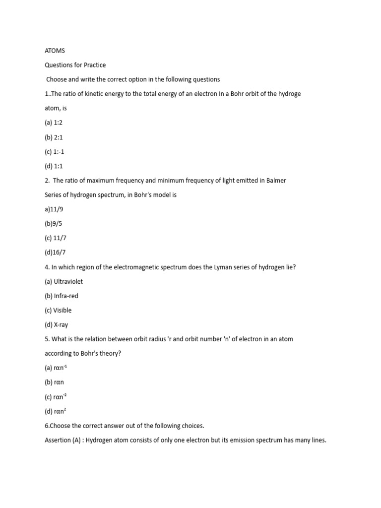 ATOMS | PDF | Atoms | Emission Spectrum