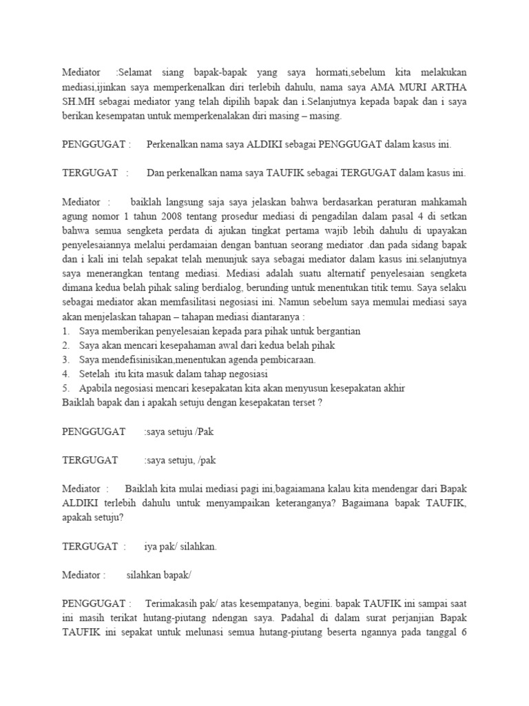 Dialog Mediasi | PDF